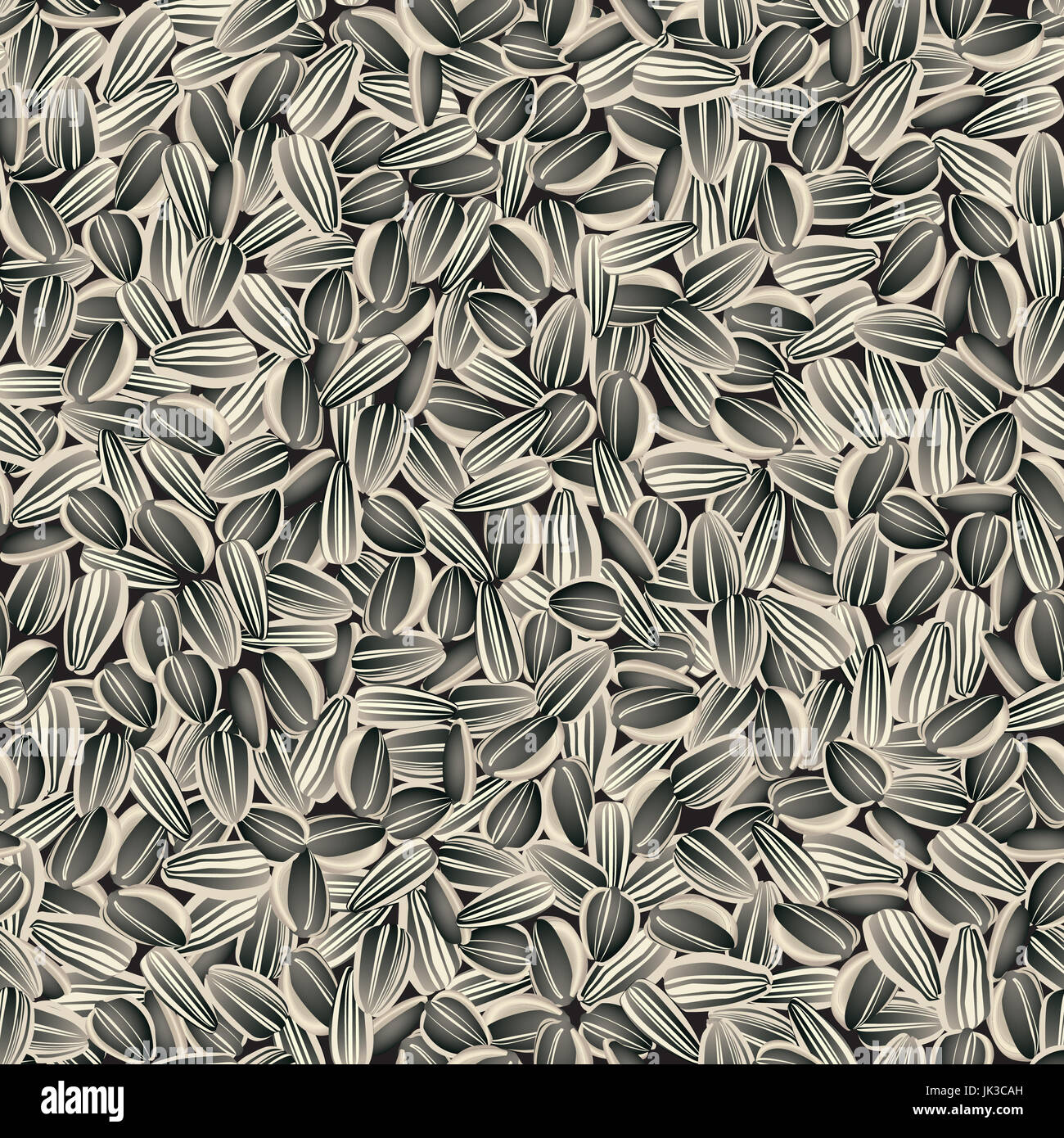 Sunflower seeds seamless background. Food ingredient floral pattern ...