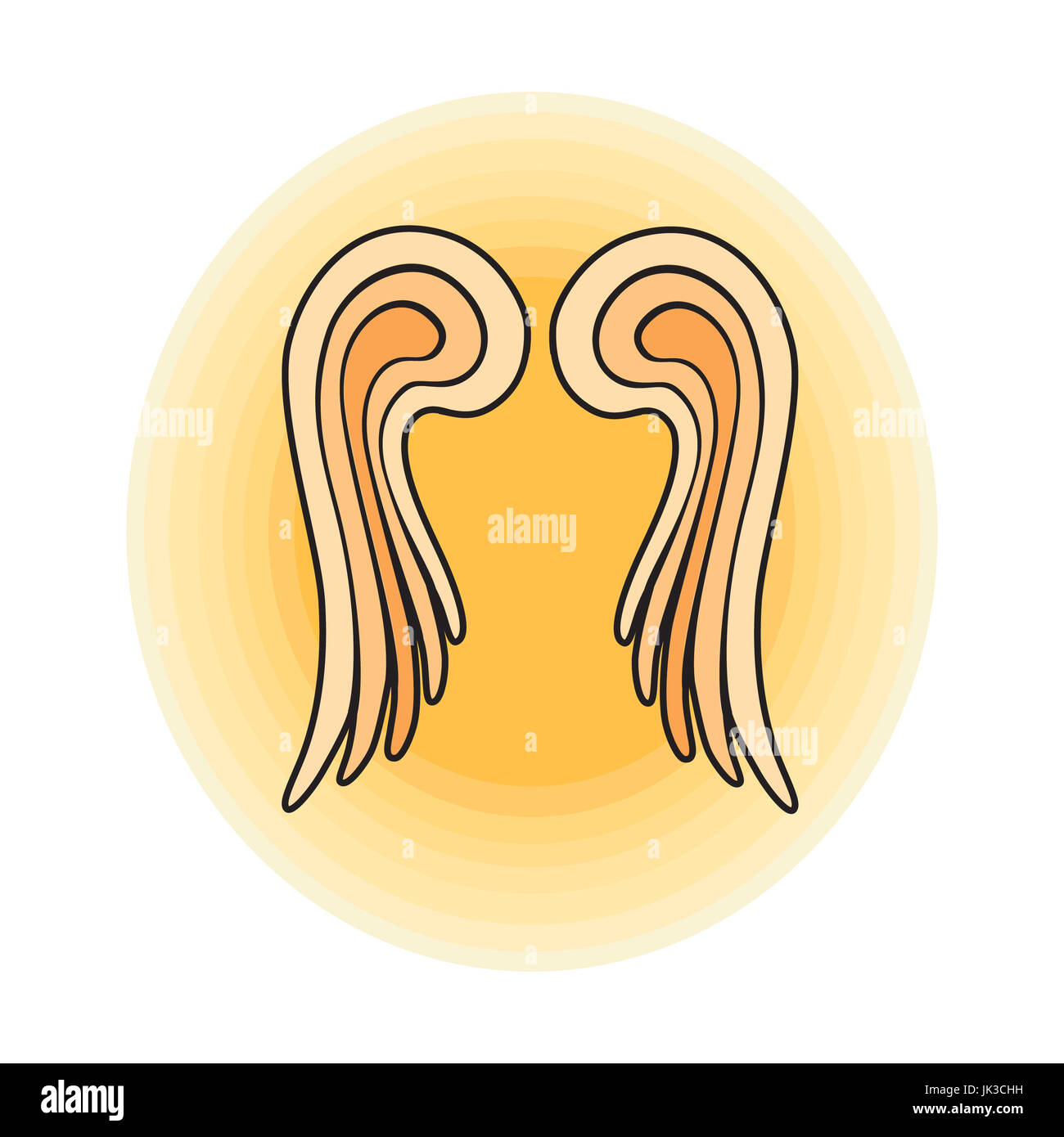 Wings. Angel sign outline vector illustration Stock Photo - Alamy