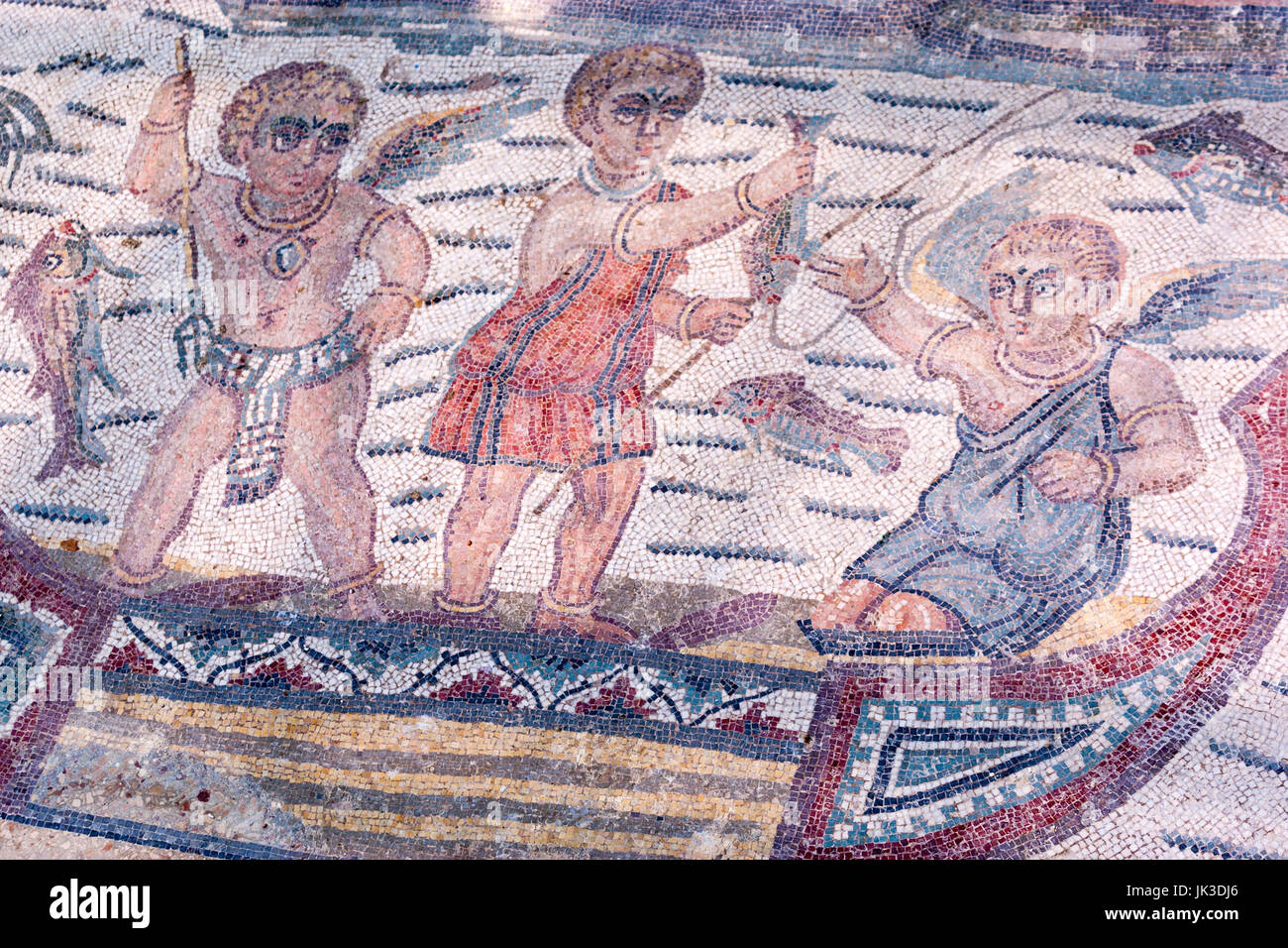 Fishing cupids, Room of the Cherub Fishermen, Roman mosaics in roman ...