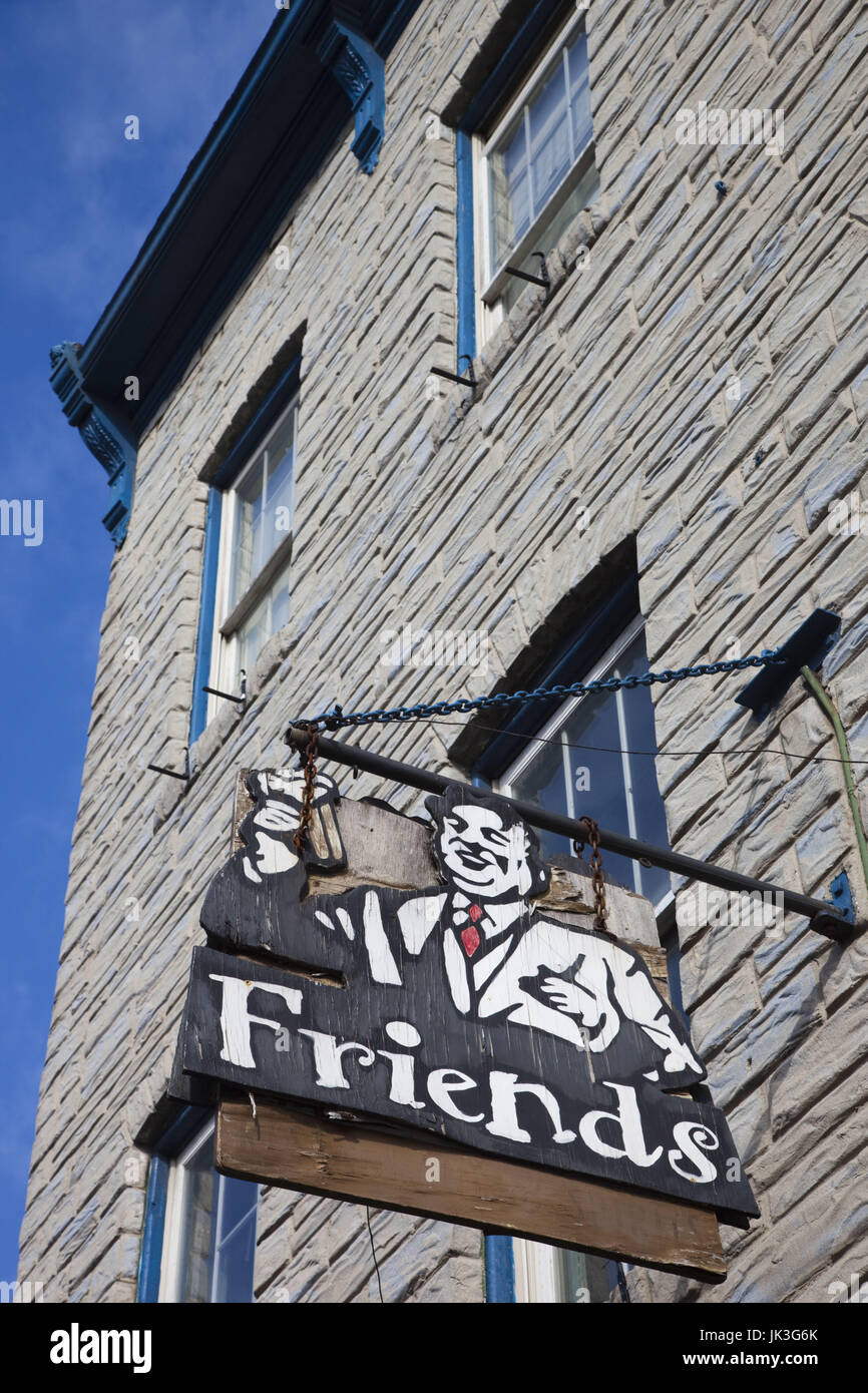 USA, Maryland, Baltimore, Fells Point, sign for Friends Bar Stock Photo ...