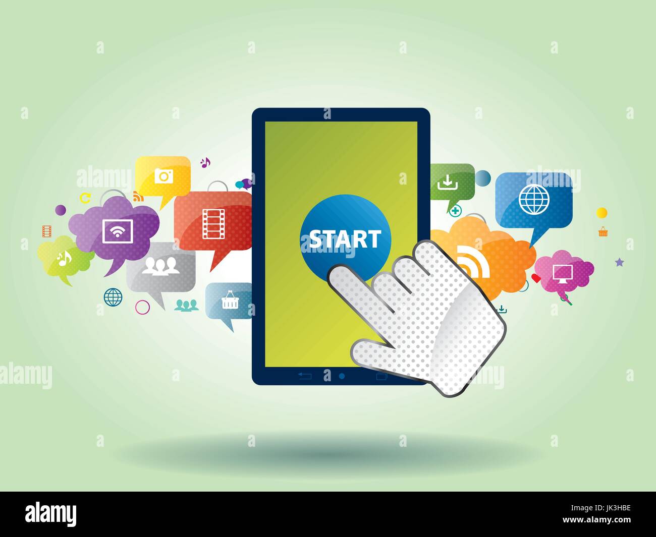 Mobile communication by smartphone apps to services available on the ...