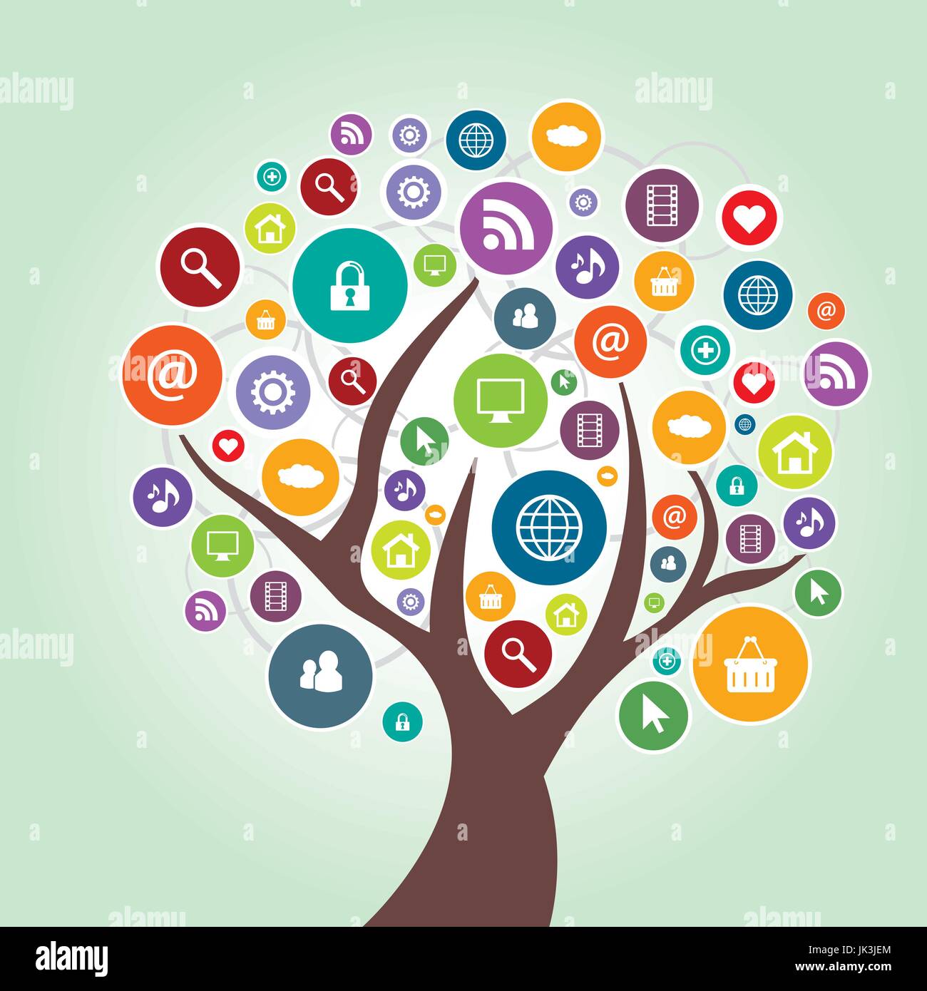 Social media icons tree hi-res stock photography and images - Alamy