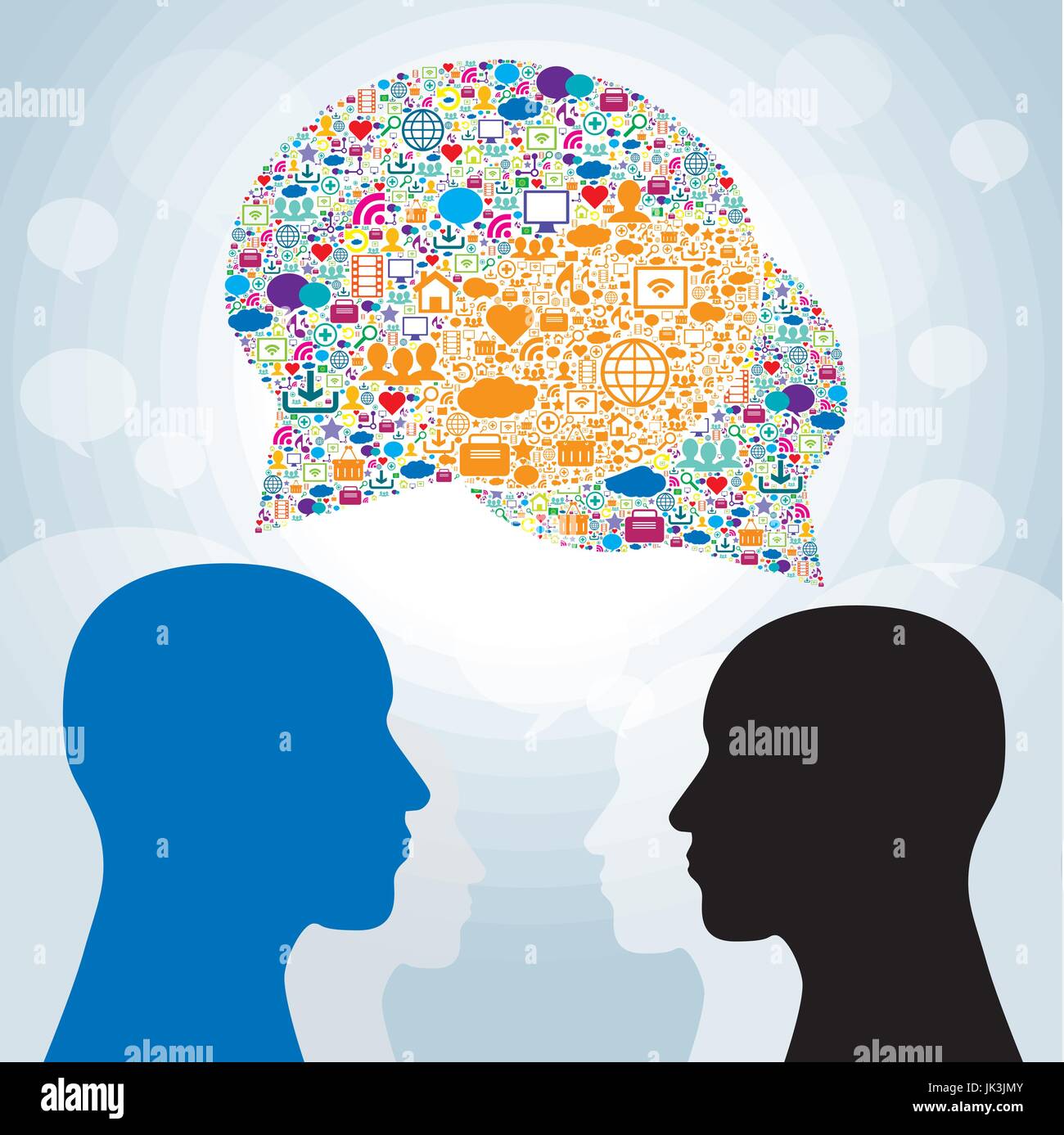 Strategy business communication in social networks Stock Vector Image ...