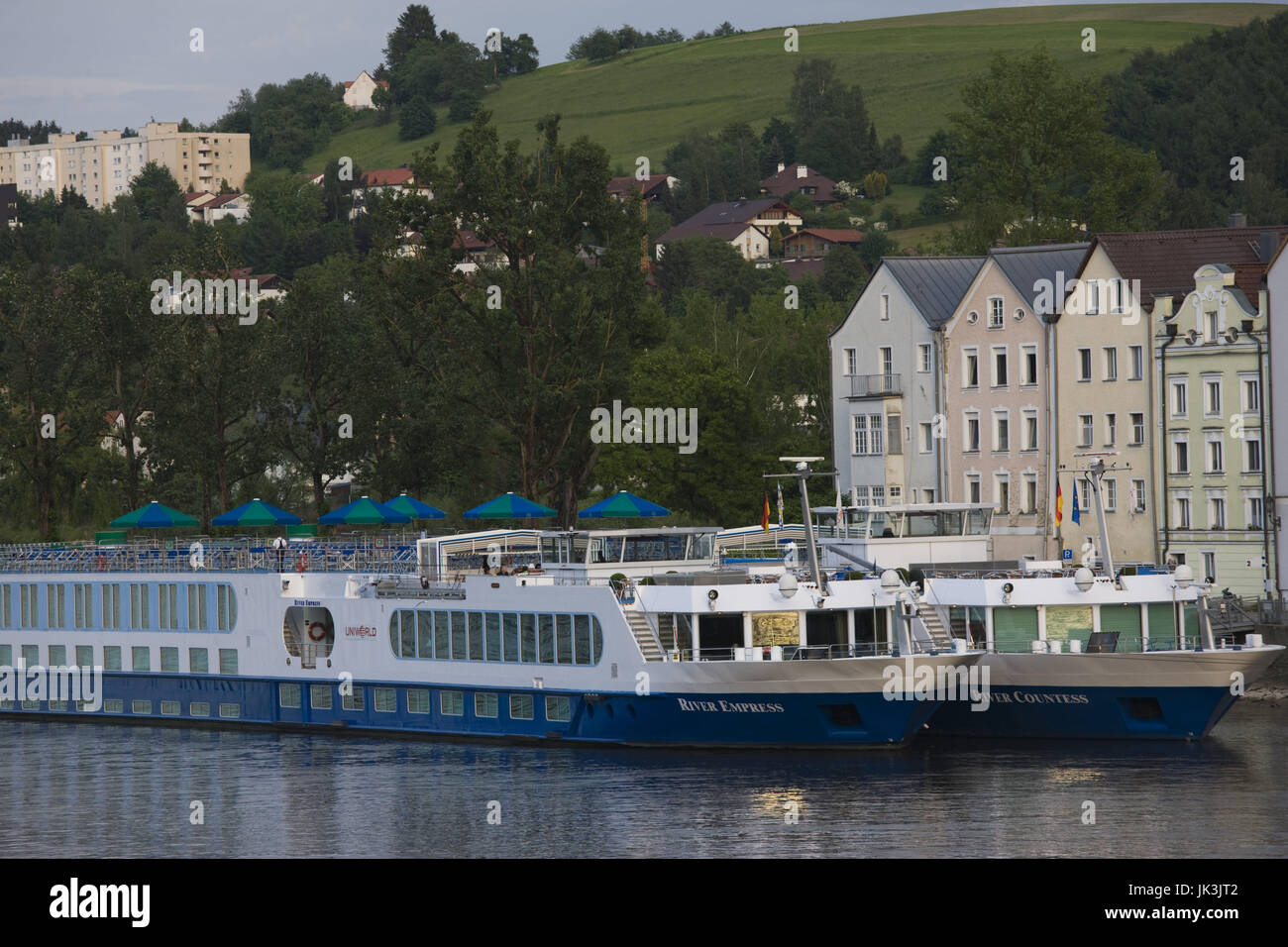 Germany, Bavaria, Passau, Cruise ships on Danube River Stock Photo - Alamy