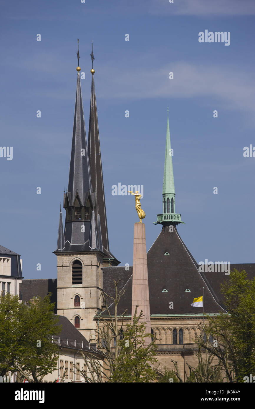 Luxembourg, Luxembourg City, Spires of the Cathedrale Notre Dame Stock Photo - Alamy