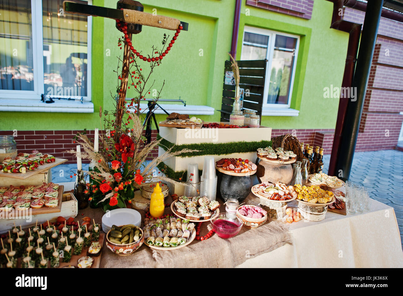 Amazingly-looking delicious dishes on wedding banquet Stock Photo - Alamy