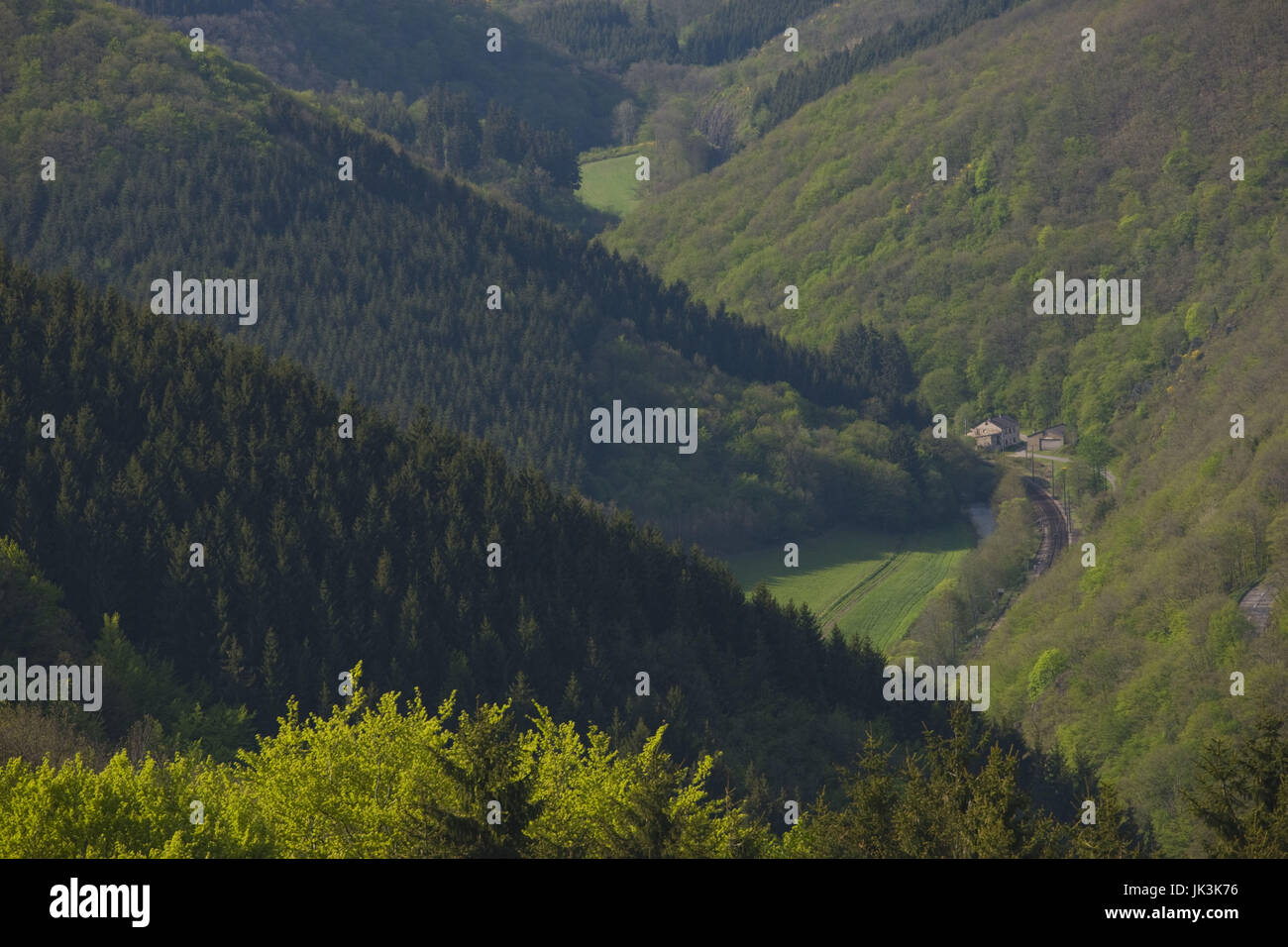River valley view from chateau de bourscheid castle hi-res stock ...
