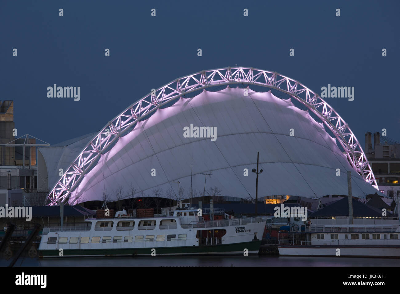 USA, Massachusetts, Boston, Massachusetts Waterfront, performance tent ...