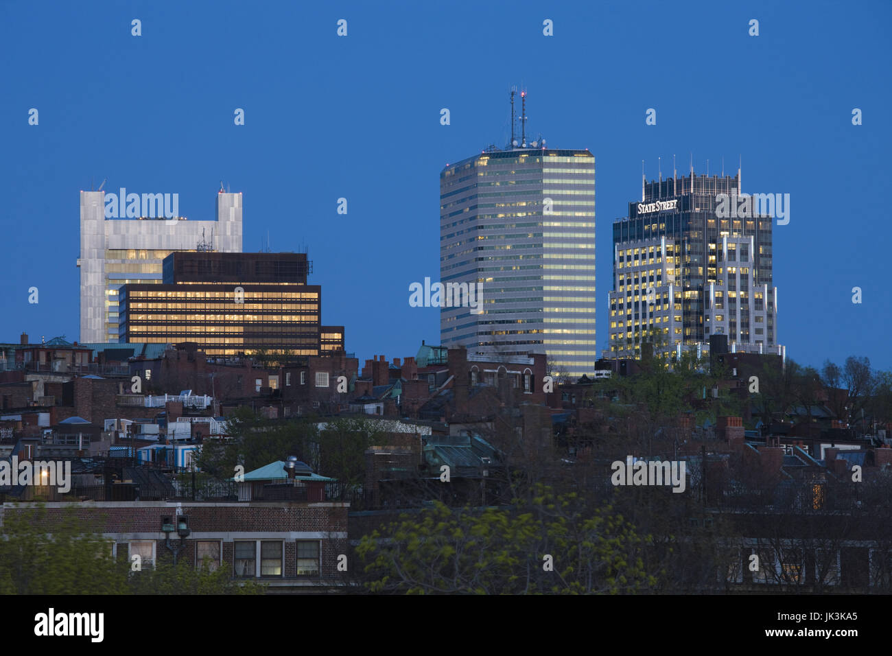 USA, Massachusetts, Boston, Financial District and Beacon Hill from ...