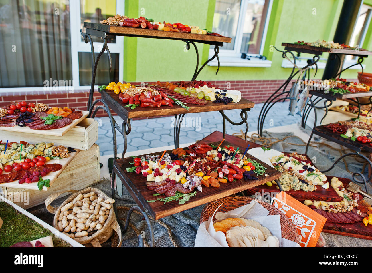 Amazingly-looking delicious dishes on wedding banquet Stock Photo - Alamy