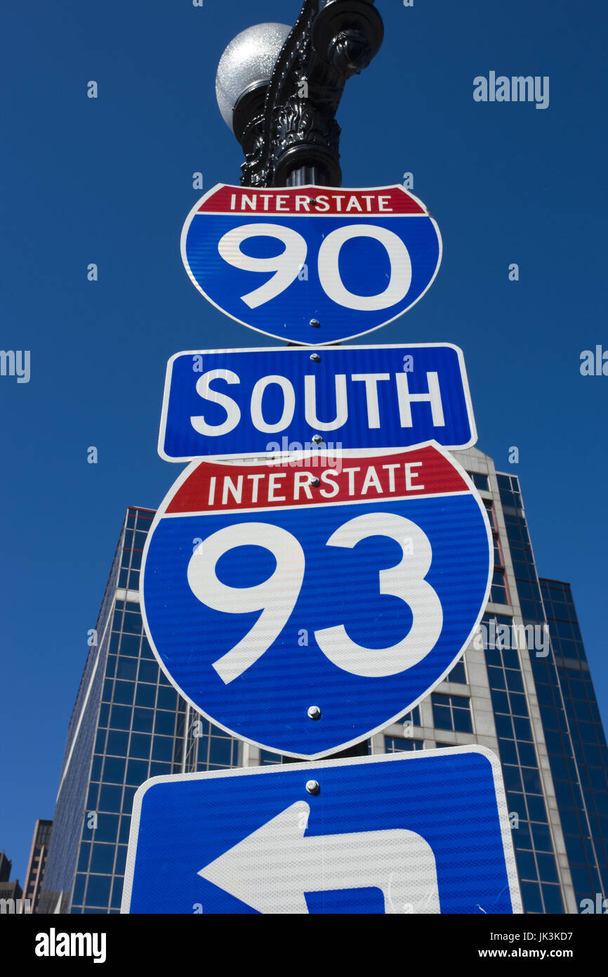 USA, Massachusetts, Boston, Atlantic Avenue Greenway, Road Signs Stock ...