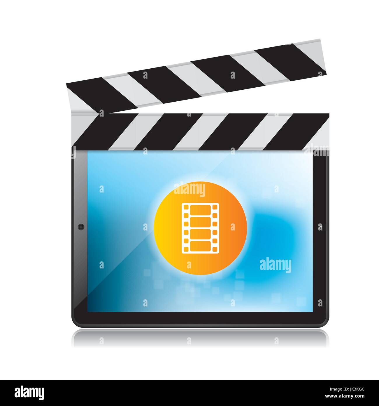 Video production and digital tablet on white background Stock Vector ...