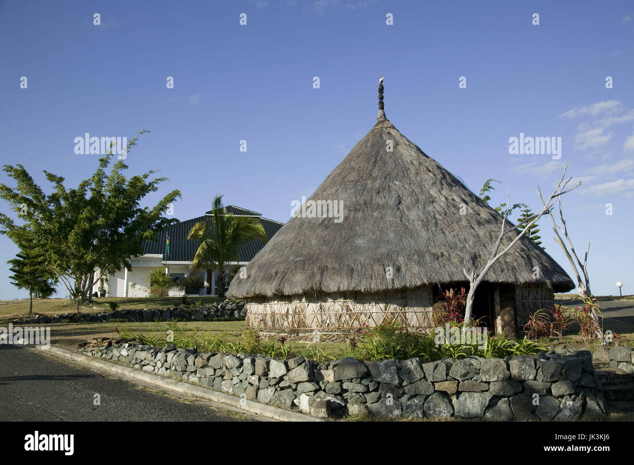 New Caledonia, North-West Grande Terre Island, Kone, traditional house ...