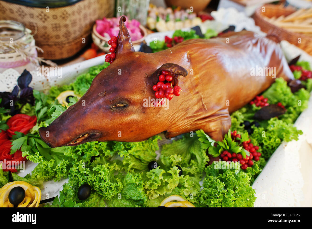Amazingly-looking delicious dishes on wedding banquet Stock Photo - Alamy