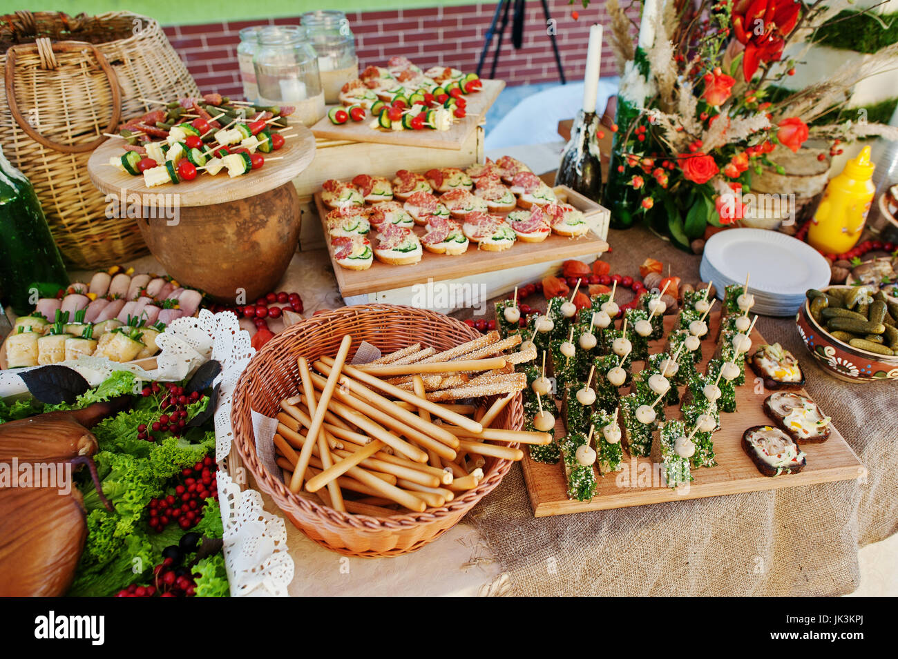 Amazingly-looking delicious dishes on wedding banquet Stock Photo - Alamy
