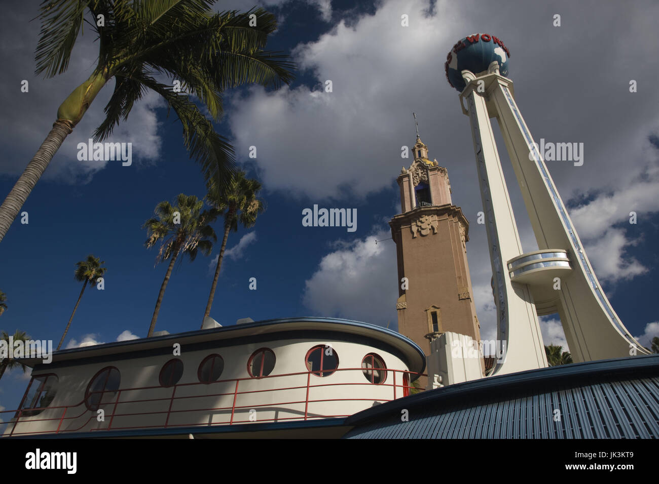 USA, California, Los Angeles, Hollywood, Crossroads of the World, first ...
