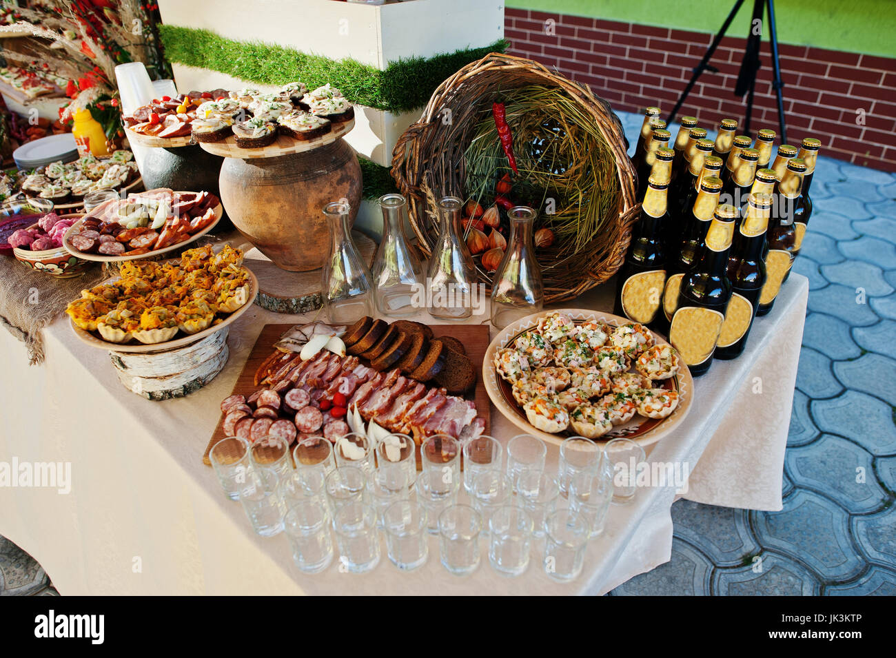 Amazingly-looking delicious dishes on wedding banquet Stock Photo - Alamy