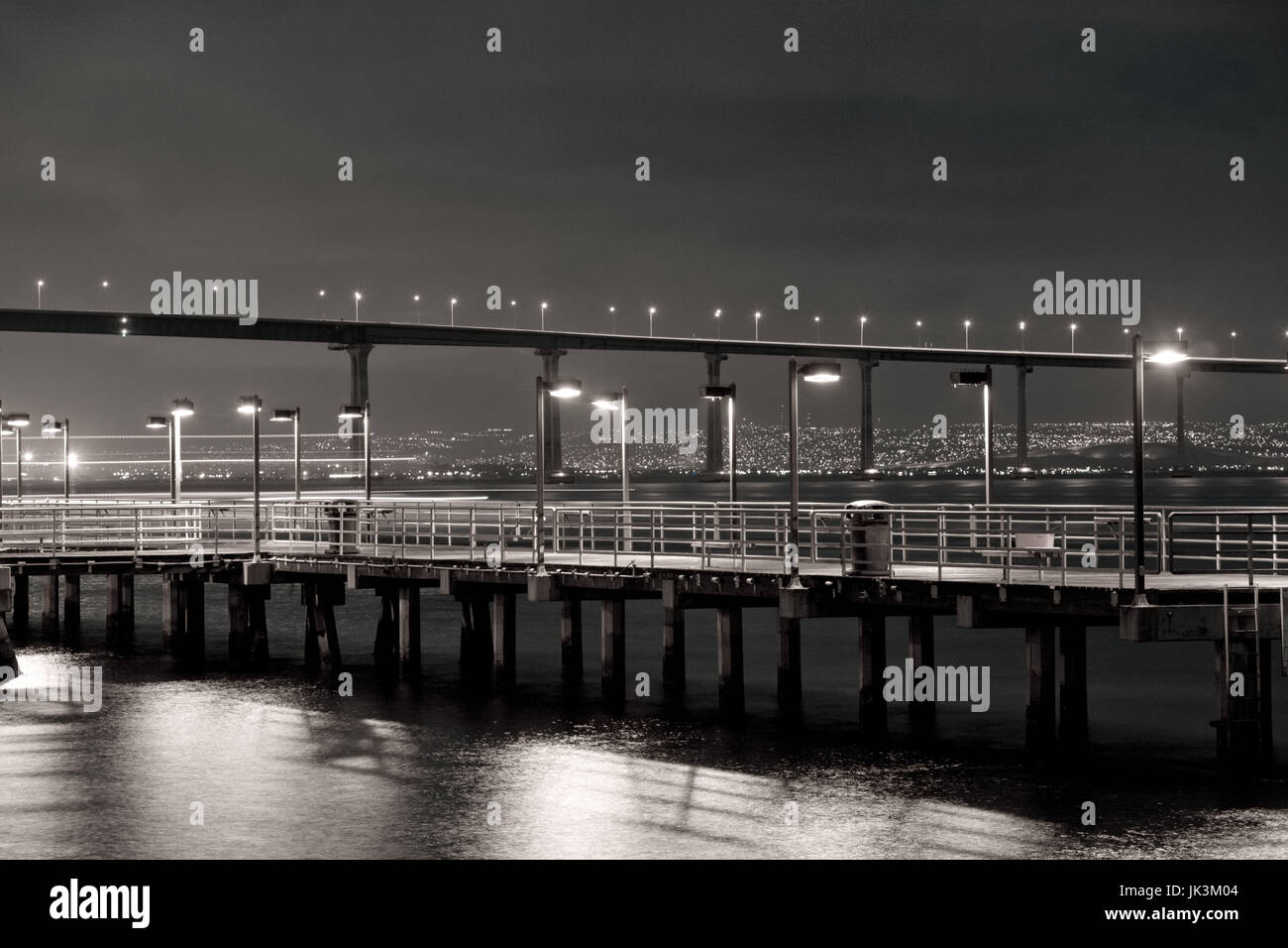 USA, California, San Diego, Coronado Bridge from Embarcadero Park ...
