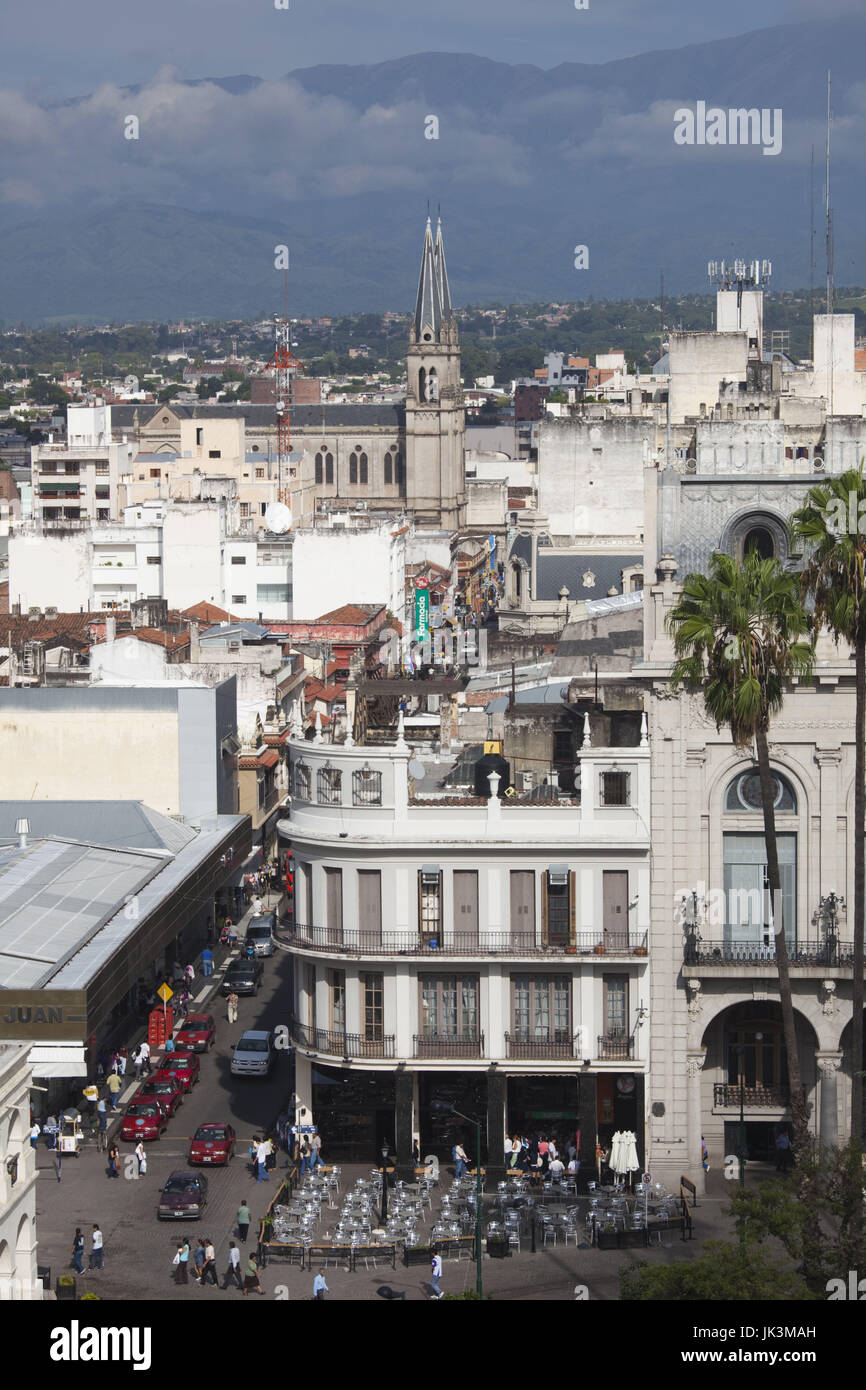Argentina, Salta Province, Salta, Plaza 9 de Julio, aerial, daytime ...