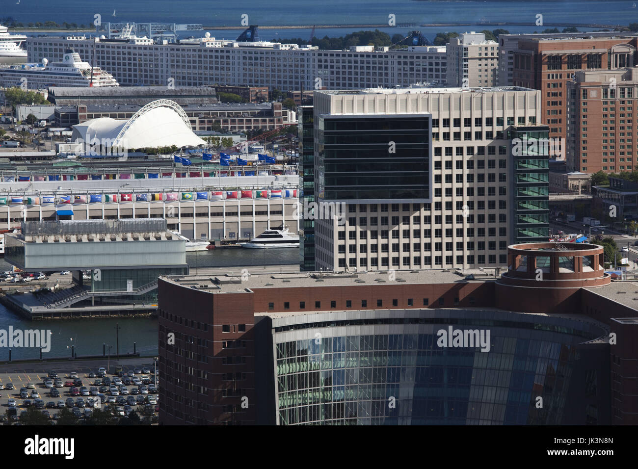 USA, Massachusetts, Boston, South Boston waterfront, high angle view ...