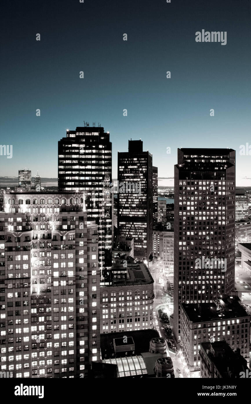 USA, Massachusetts, Boston, Financial District, high angle view from ...