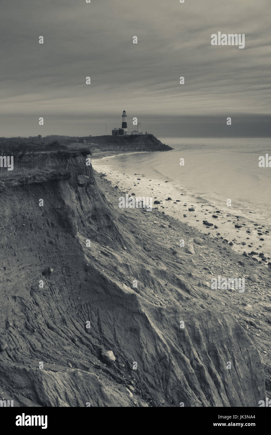 USA, New York, Long Island, Montauk, Montauk Point LIghthouse and ...