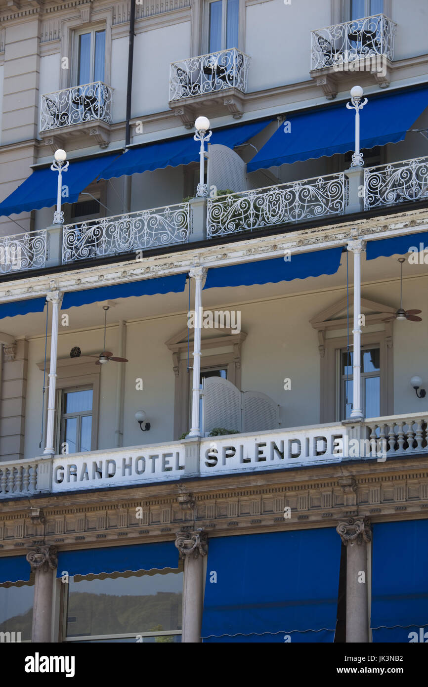 Switzerland, Ticino, Lake Lugano, Lugano, Grand Hotel Splendide Stock ...