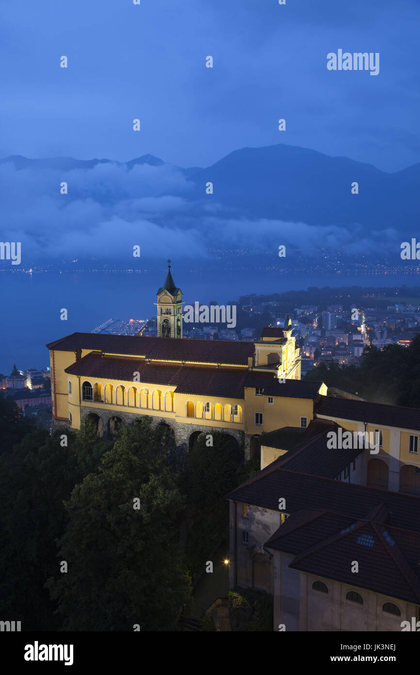 Switzerland, Ticino, Lake Maggiore, Locarno, Madonna del Sasso church ...