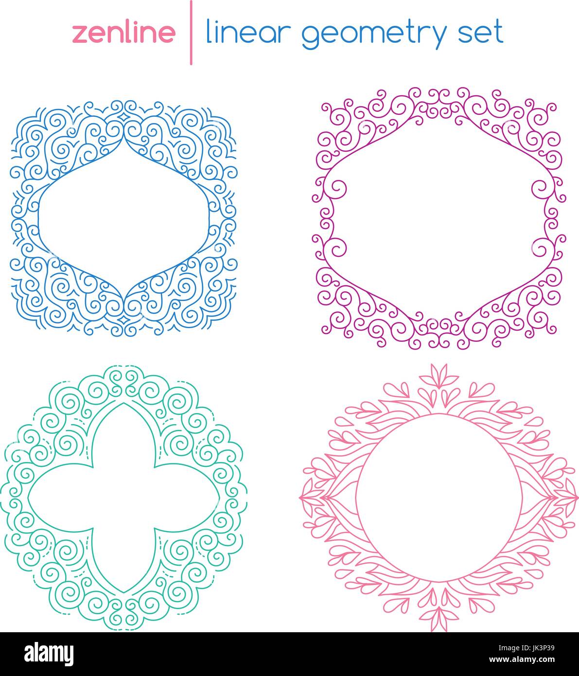 Vector linear abstract emblems Stock Vector Image & Art - Alamy