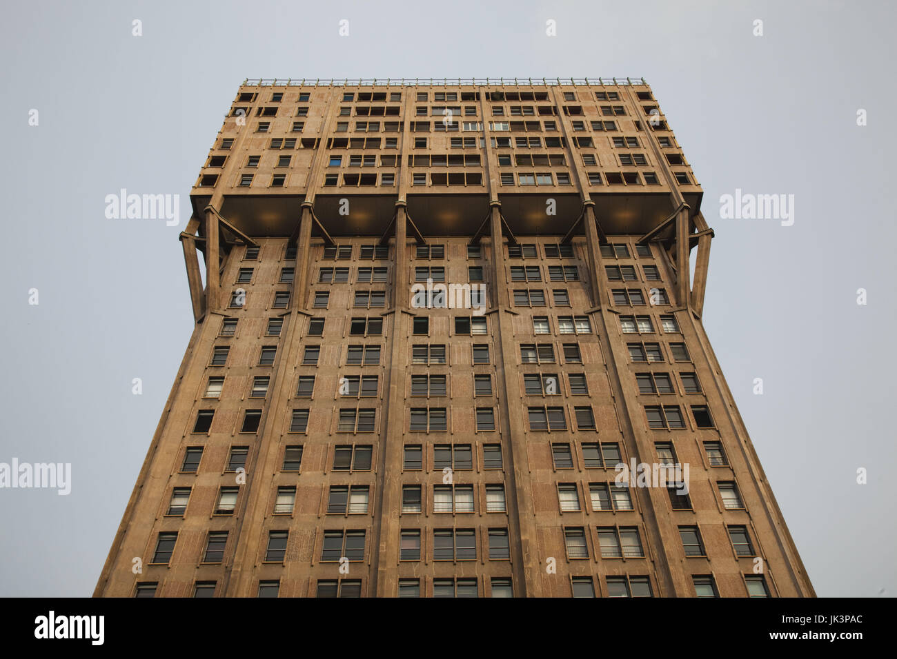 Italy, Lombardy, Milan, Torre Velasca tower, b.1954, designed by BBPR ...