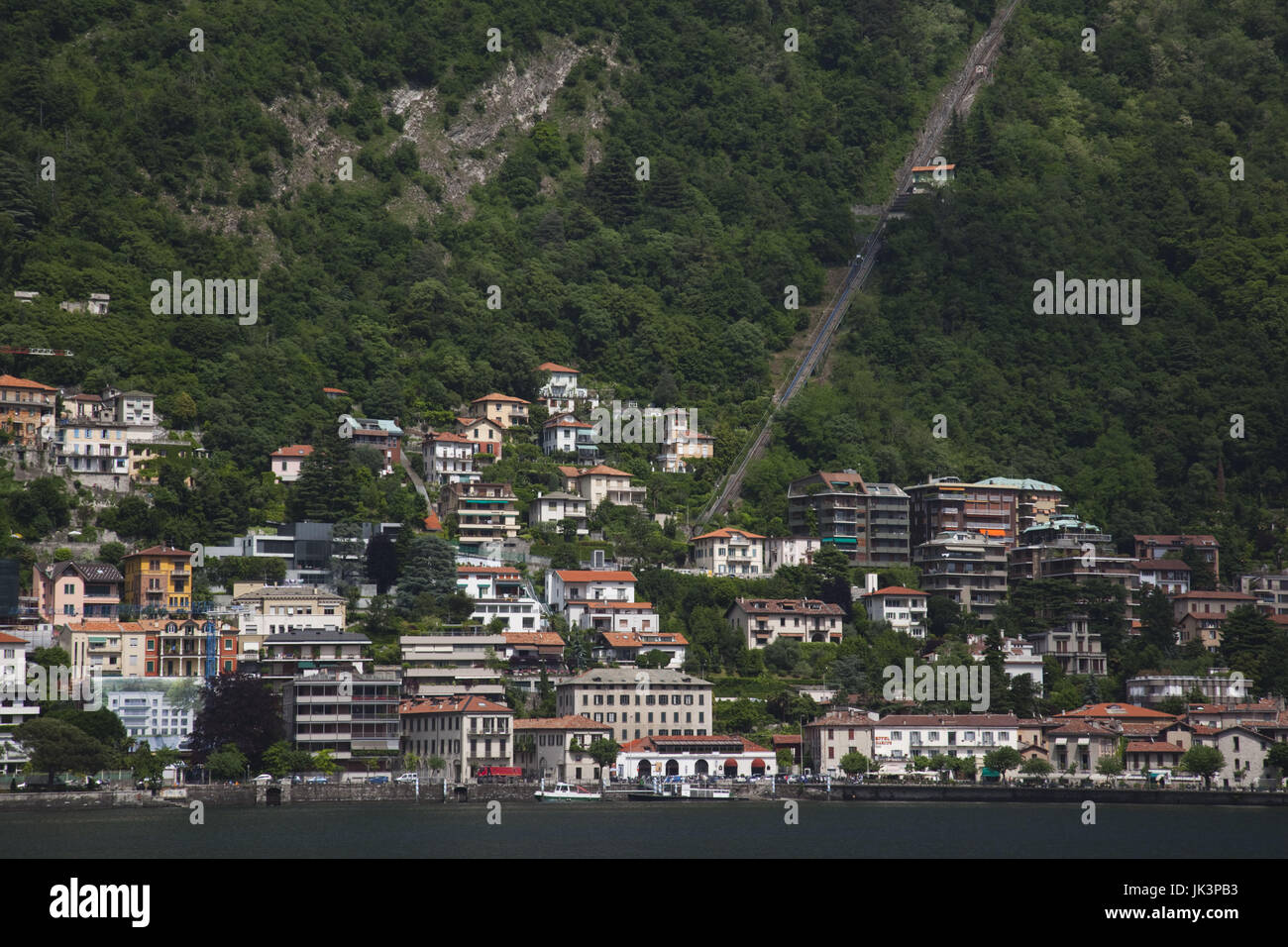 Italy, Lombardy, Lakes Region, Lake Como, Como, lakefront buildings ...