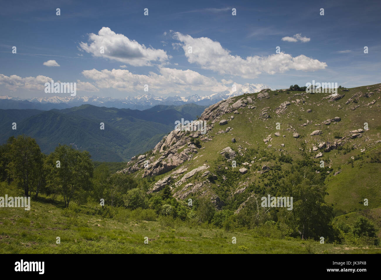 Italy, Piedmont, Lake Maggiore, Mottarone, landscape from Mount ...