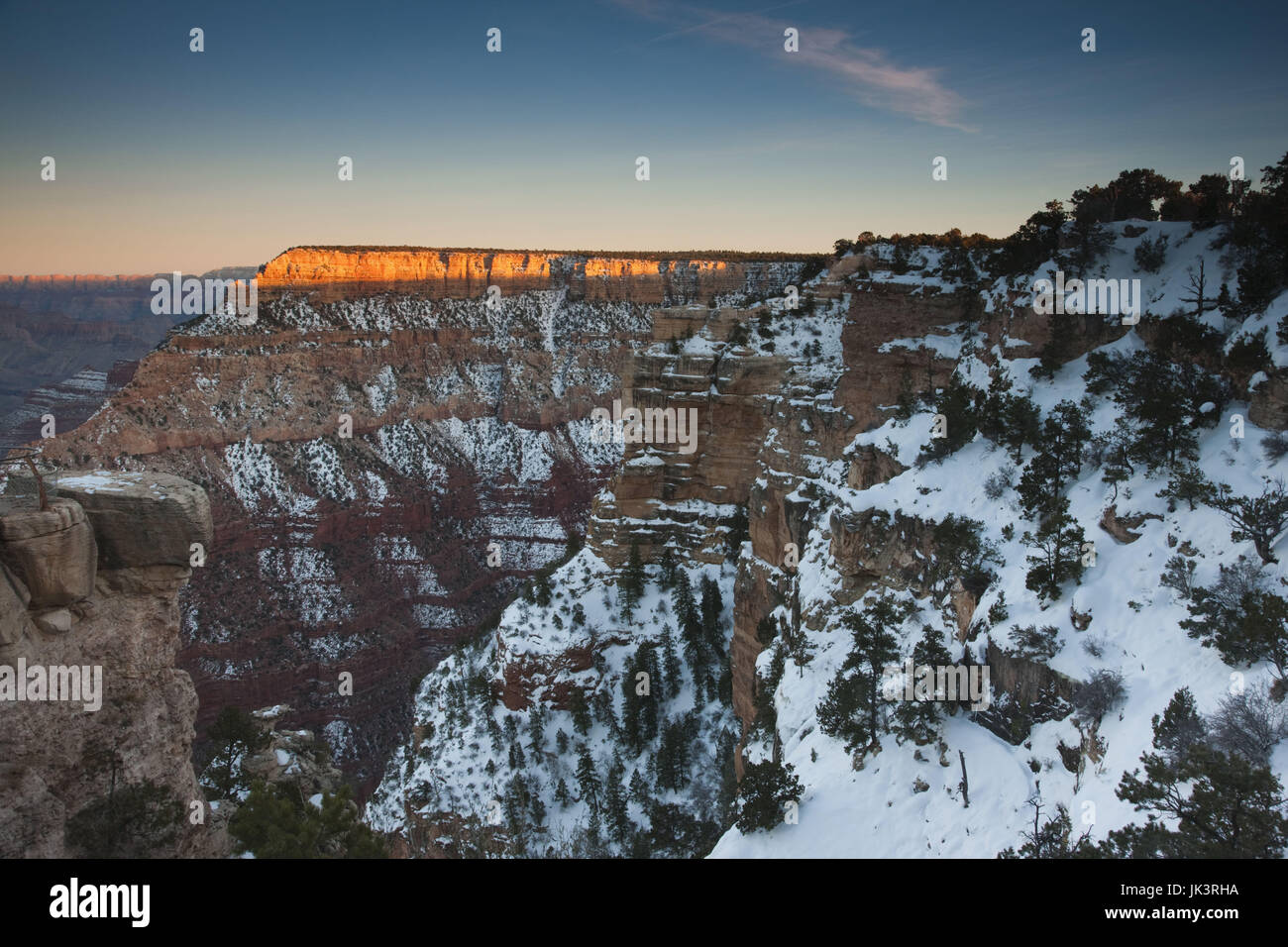 USA, Arizona, Grand Canyon National Park, Mather Point, dusk Stock ...