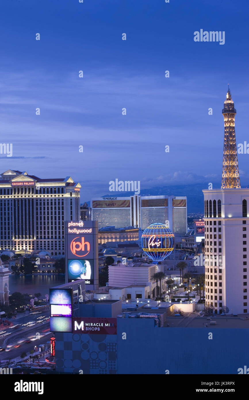 Aerial view north along las vegas boulevard hi-res stock photography ...