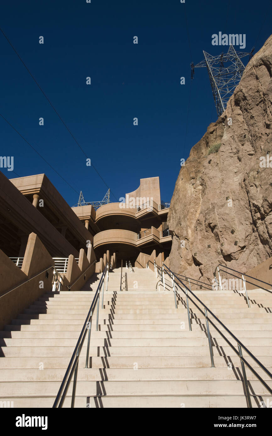 USA, Nevada, Boulder City, Hoover Dam, visitor center stairs Stock ...
