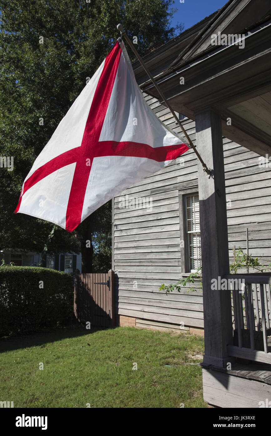 USA, Alabama, Montgomery, Old Alabama Town, Alabama state flag Stock ...