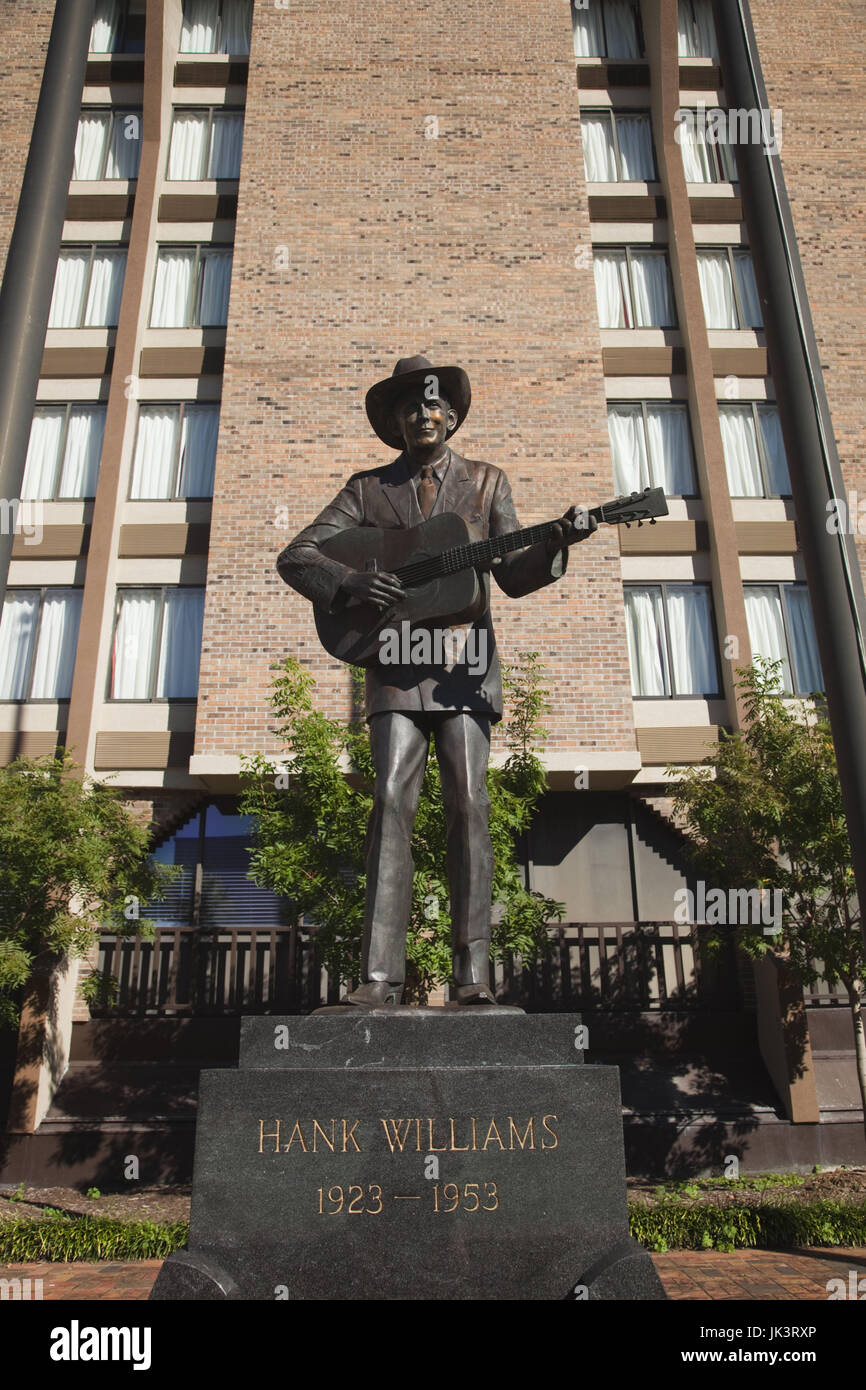 USA, Alabama, Montgomery, statue of singer and Alabama native, Hank ...