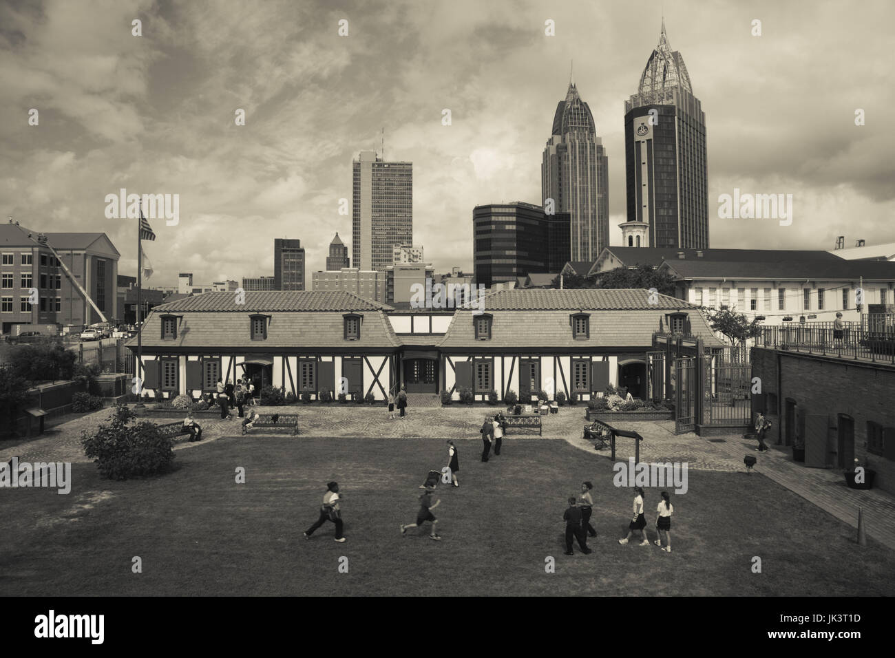 USA, Alabama, Mobile, Fort Conde, b.1711, and skyline Stock Photo - Alamy
