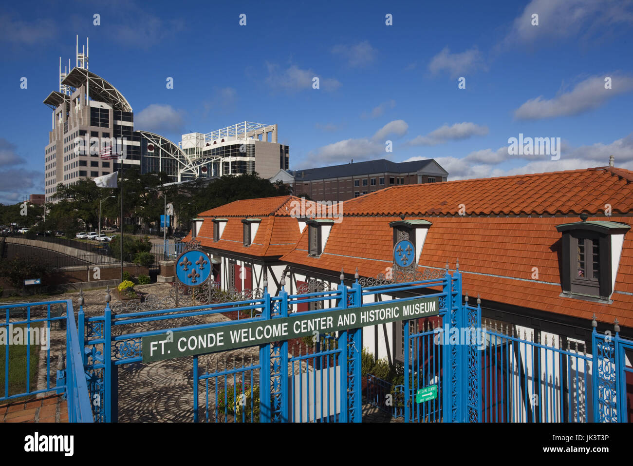 USA, Alabama, Mobile, Government Plaza and Fort Conde, b.1711 Stock ...