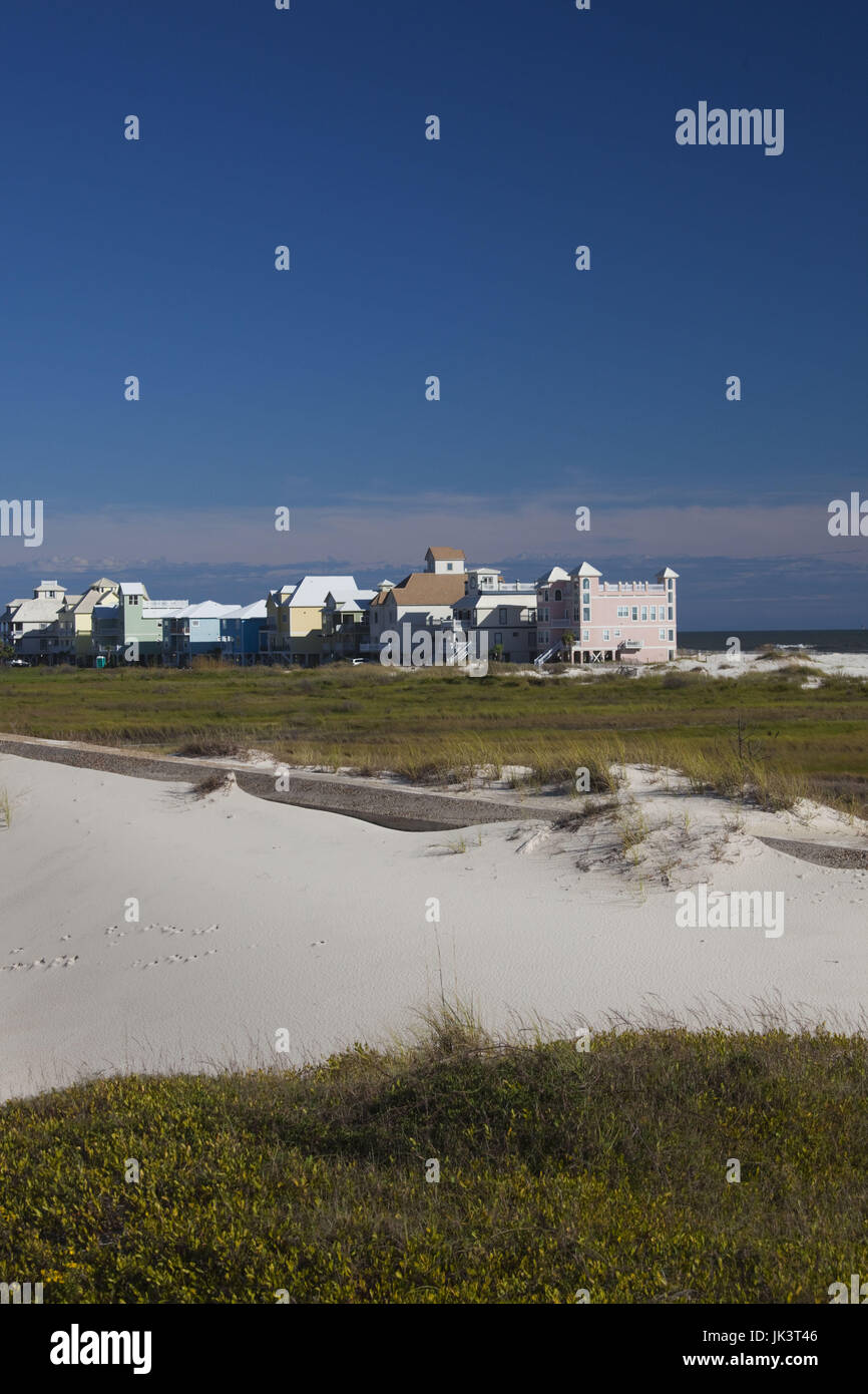 USA, Alabama, Gulf Shores, Mobile Bay area, beach houses Stock Photo ...