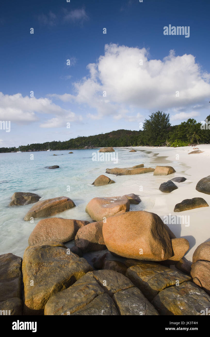 Seychelles, Praslin Island, Chevalier Bay, Anse Lazio beach Stock Photo ...