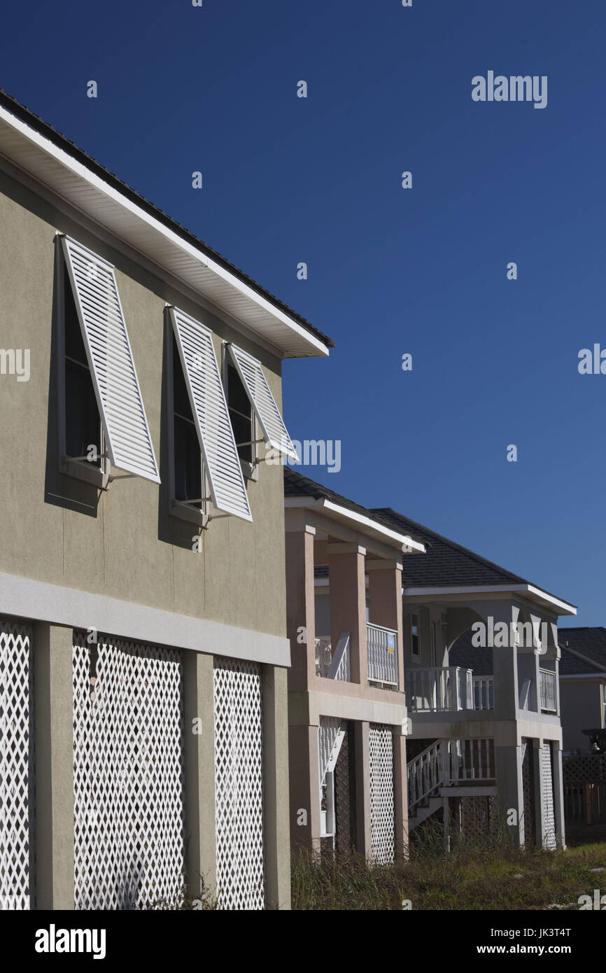 USA, Alabama, Gulf Shores, Mobile Bay area, beach houses Stock Photo ...