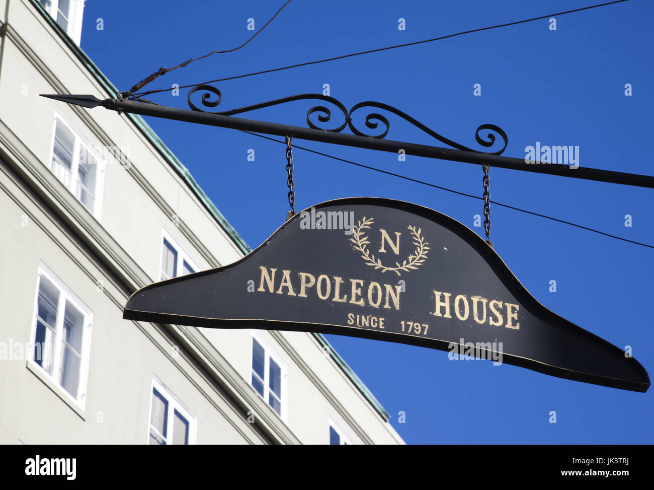 USA, Louisiana, New Orleans, French Quarter, sign for Napoleon House ...