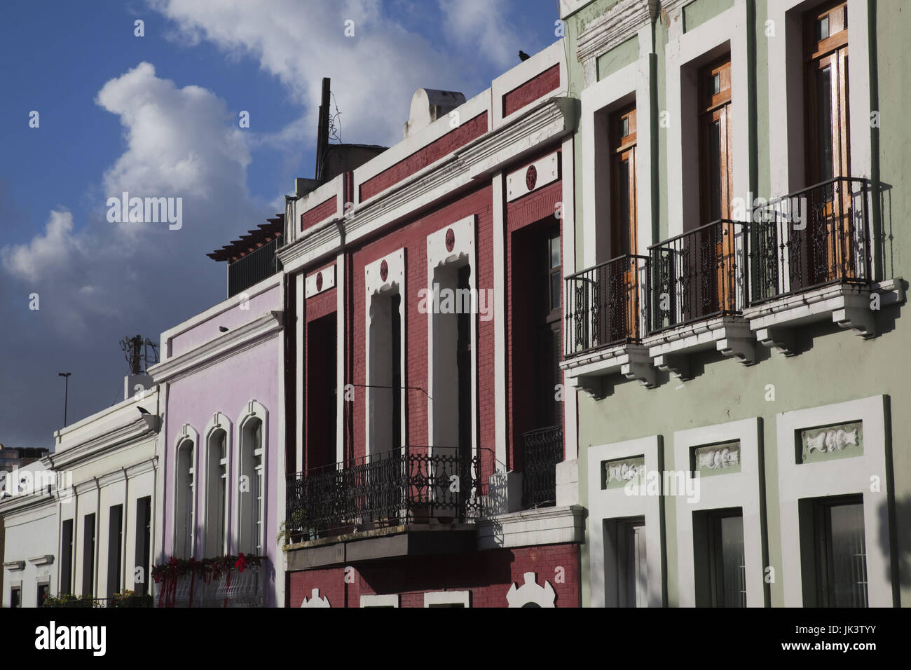 Puerto Rico, San Juan, Old San Juan, Plaza de Colon, plaza buildings ...