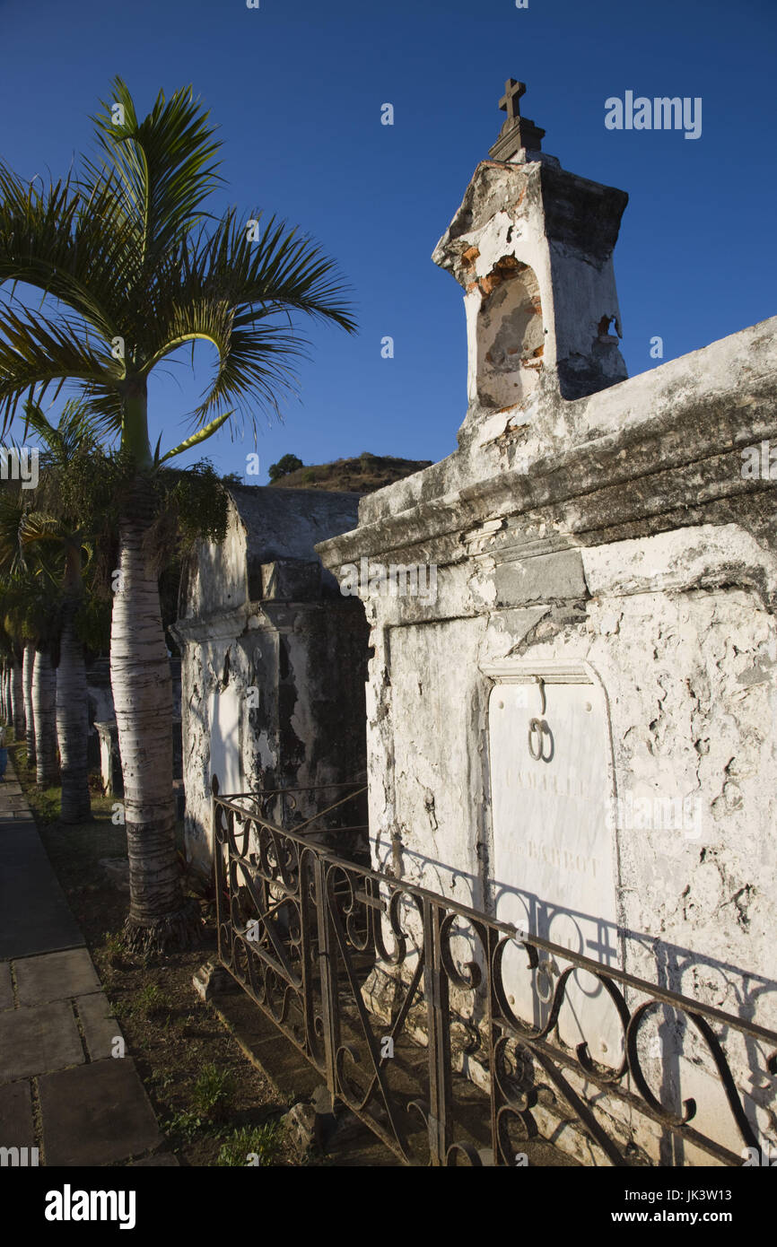 France, Reunion Island, St-Paul, Cemetiere Marin, seaside cemetery ...