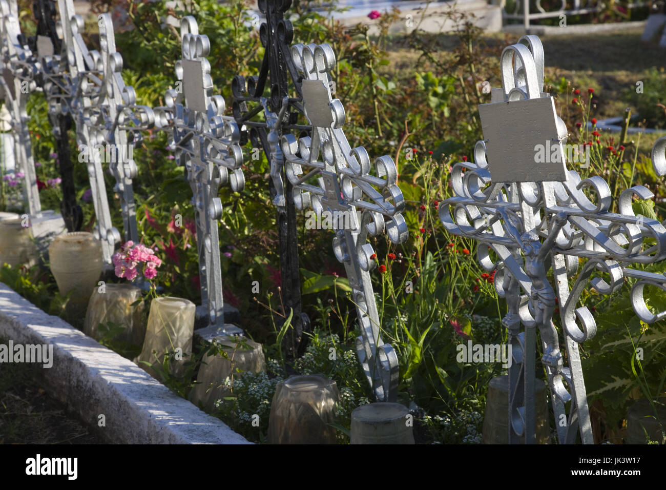 France, Reunion Island, St-Paul, Cemetiere Marin, seaside cemetery ...