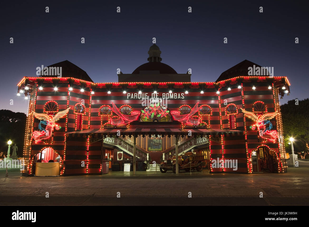 Puerto Rico, South Coast, Ponce, Plaza Las Delicias, Parque de Bombas ...