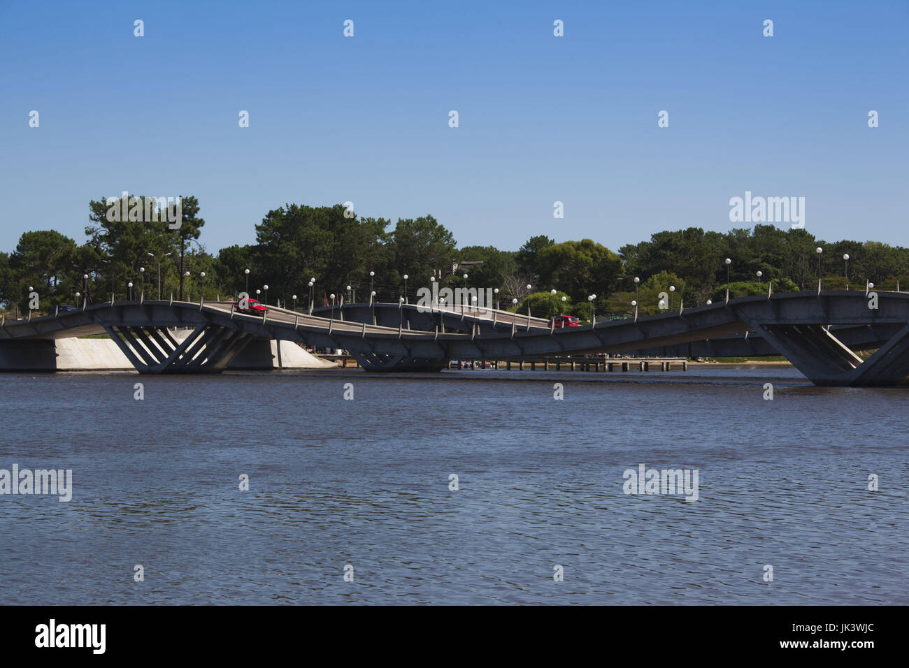 Uruguay, Punta del Este area, La Barra, Puente Lionel Viera beach Stock ...