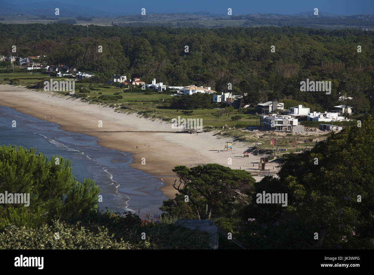 Uruguay, Punta Ballena, Playa Portezuelo beach overlook, morning Stock ...