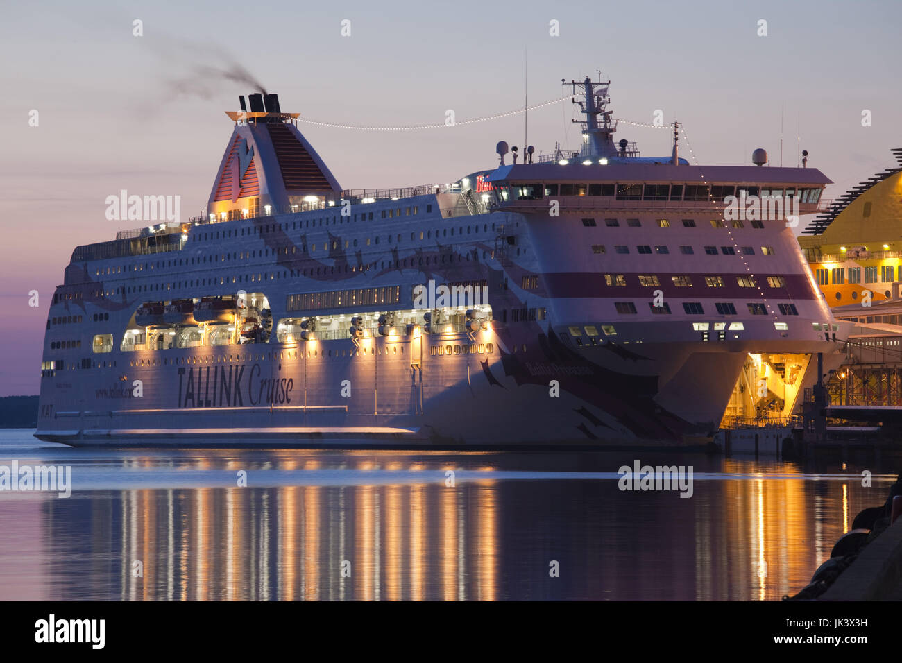 Estonia, Tallinn, Passenger Port, international ferry, sunrise Stock ...